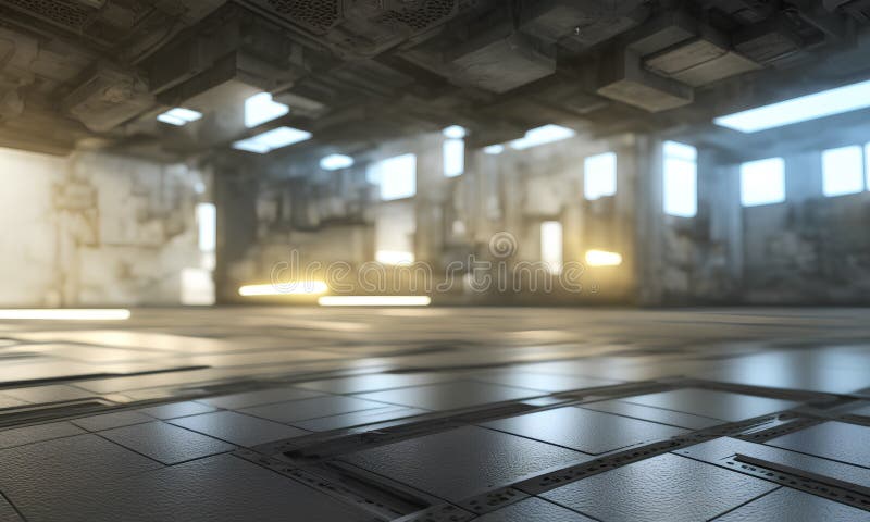 Futuristic Empty Room with Futuristic Interior, Generated by Artificial ...
