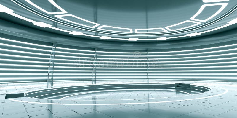 Futuristic Empty Stage. 3d Rendering Stock Illustration - Illustration ...