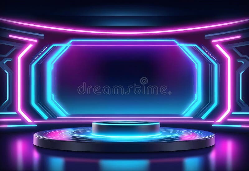 Futuristic Empty Stage. Modern Future Background Technology Sci-fi ...
