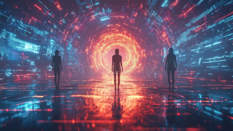 Futuristic Encounter Cyber Realm Digital Art Sci-fi Environment Eye ...