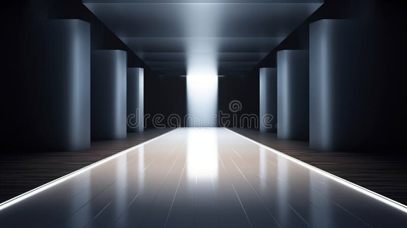 Futuristic Endless Corridor - Generative AI Stock Illustration ...