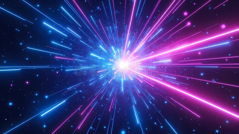 Futuristic Energy Burst, Vibrant Neon Lights Stock Photo - Image of ...