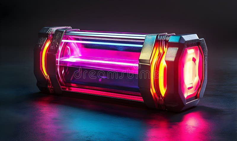 Neon Energy Core stock illustration. Illustration of concept - 376272617