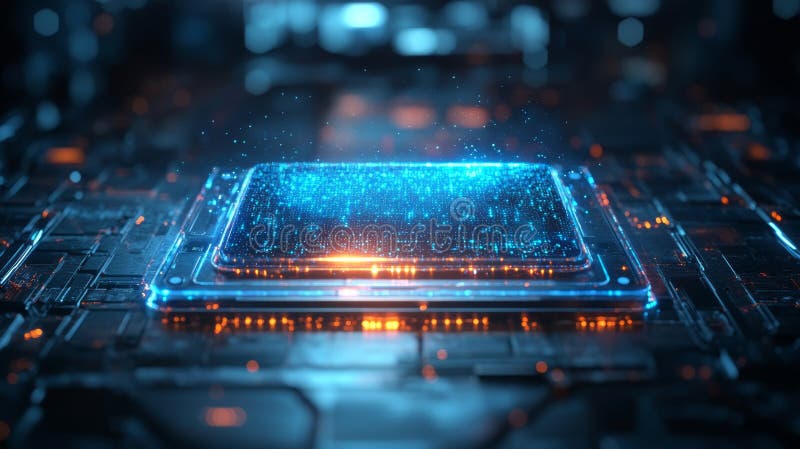 Futuristic Energy Cell Illuminated in a High-tech Environment during ...