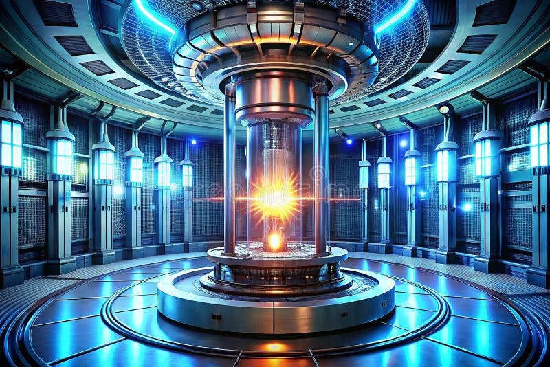Futuristic Energy Chamber, Glowing Orb, High-tech Lab, Research in ...