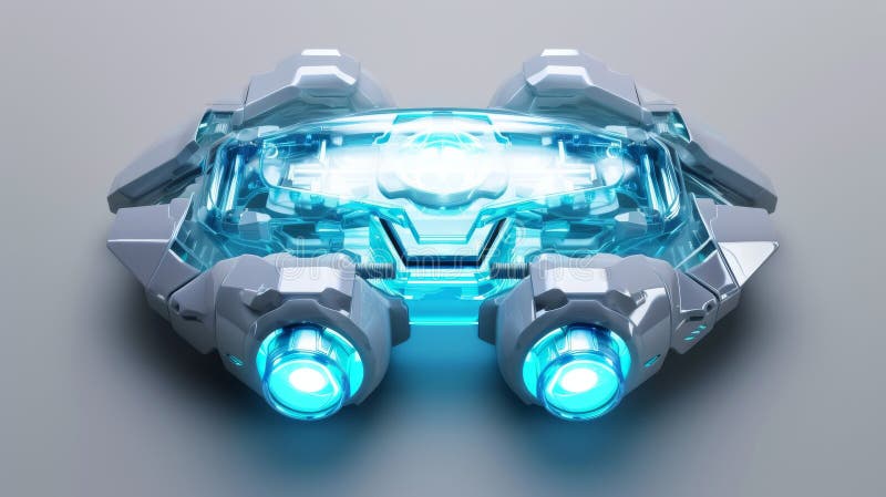 Futuristic Energy Core with Glowing Blue Lights Stock Photo - Image of ...