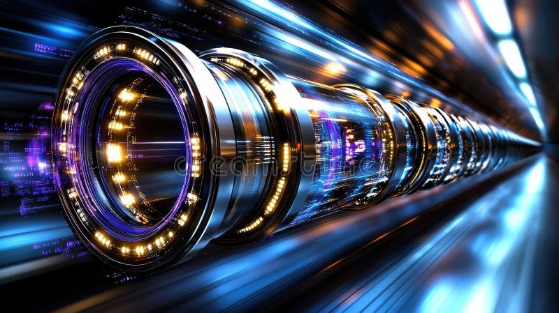 Futuristic Energy Core Glowing with Neon Lights and Circuits, Enclosed ...