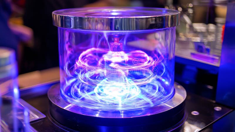 Futuristic Energy Core with Glowing Purple and Blue Lights. Concept of ...