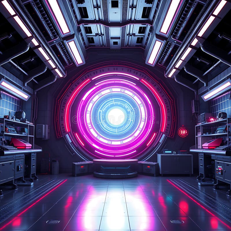 A Futuristic Energy Core Glowing in a Sci Fi Laboratory Stock Illustration - Illustration of ...