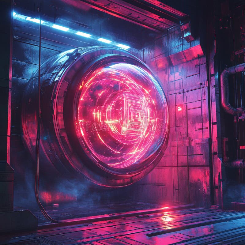 Futuristic Energy Core in a High-Tech Environment with Neon Lights and ...