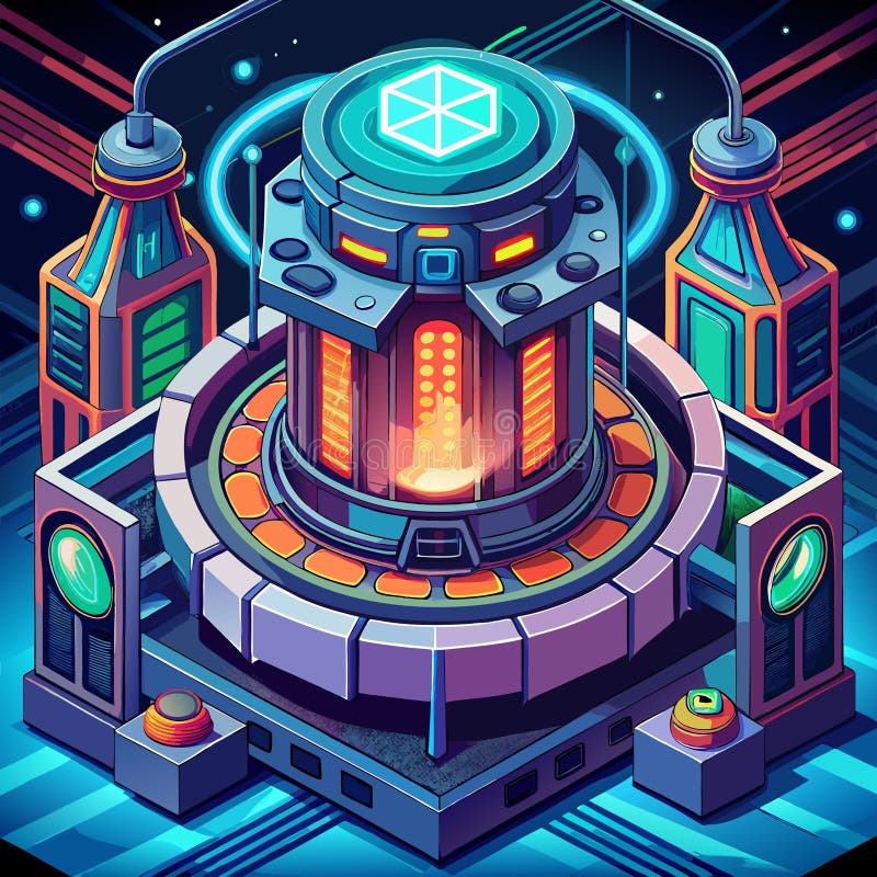 Futuristic Energy Core Reactor Stock Vector - Illustration of ...