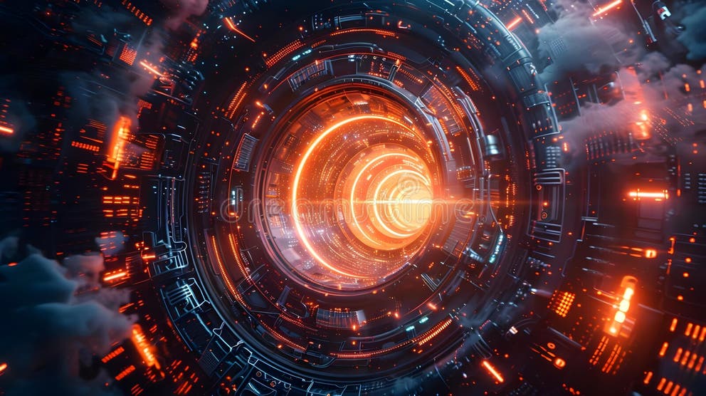 Futuristic Energy Core Vortex. Concept Futuristic Technology, Energy ...