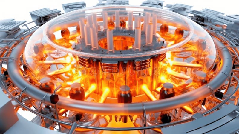 Futuristic Energy Device with Glowing Elements and Complex Structure ...