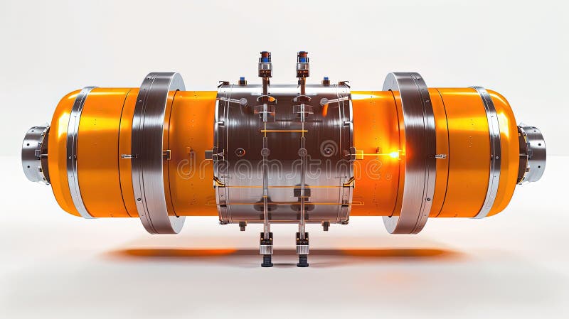 Futuristic Energy Device with Metal and Orange Components Stock ...