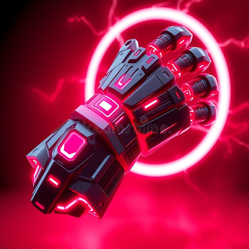3D Futuristic Gauntlet, Enhanced by Bold Black and Blue Colors - Armor ...