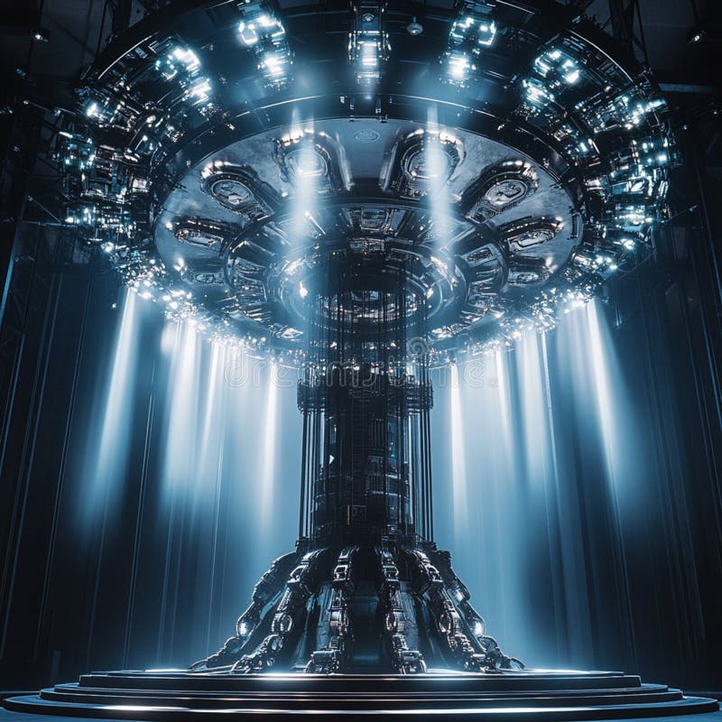 Futuristic Energy Generator in a High-Tech Environment with Glowing ...