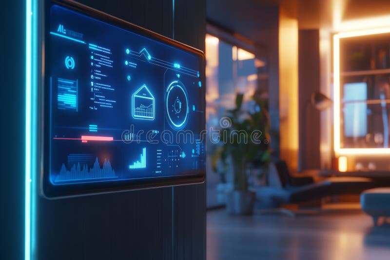 Futuristic Energy Management Interface in Sleek Modern Home Environment ...