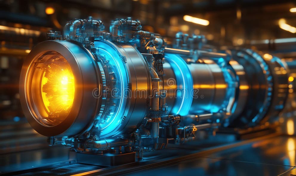 Futuristic Energy Reactor with Glowing Core and Advanced Technology ...