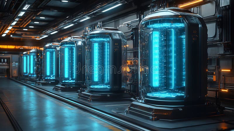 Futuristic Energy Storage Facility Sleek Stock Illustration - Illustration of detailed, facility ...