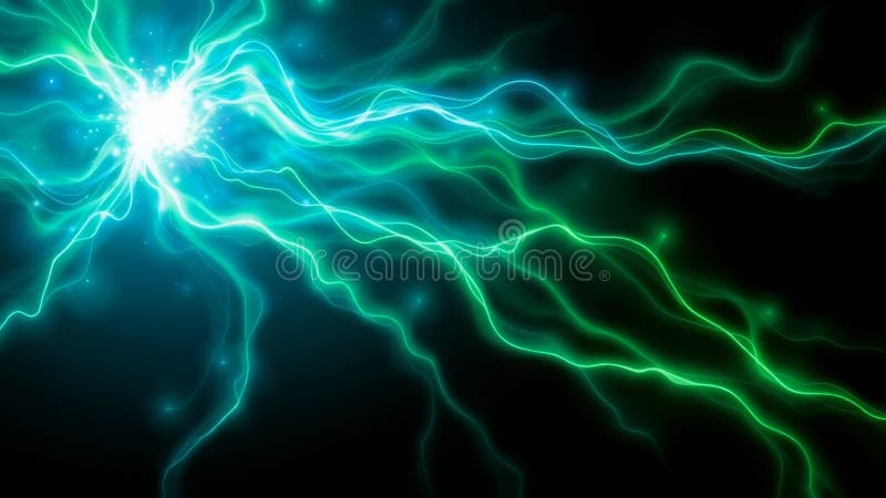 Futuristic Energy Streams in Cosmic Darkness Stock Illustration ...