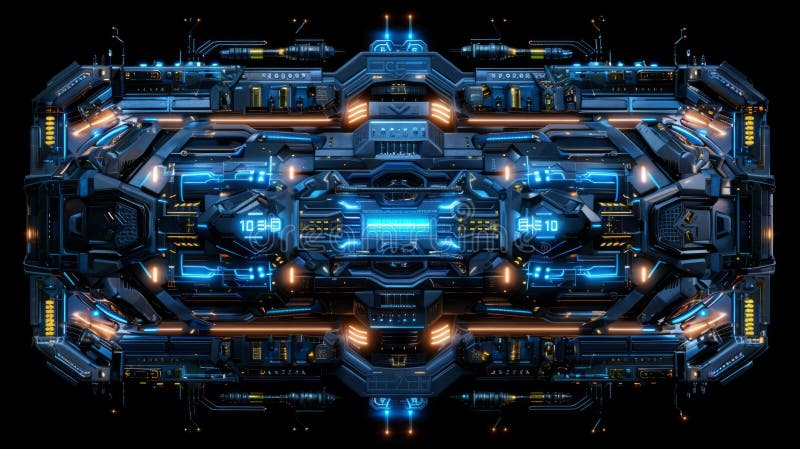 Cyberpunk Technology: Futuristic City Skyline with Neon Lights Stock ...