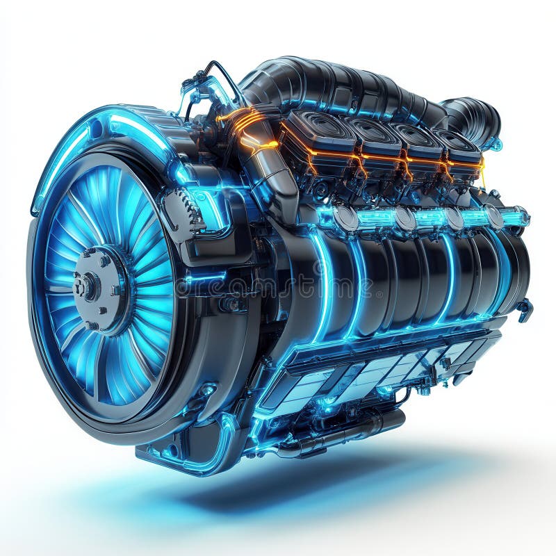 A Futuristic Engine Design Featuring Glowing Elements and Intricate ...
