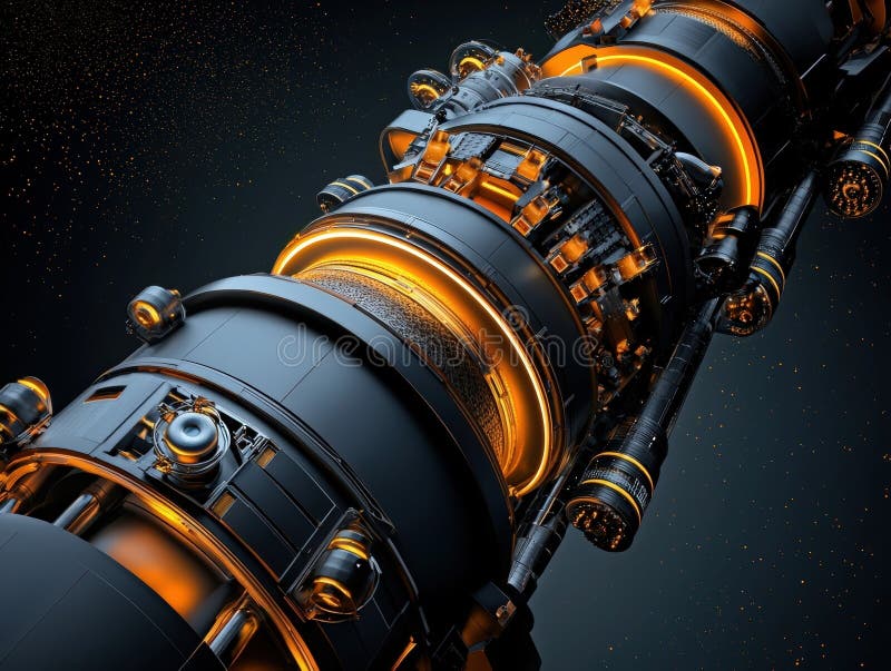 Futuristic Engine Design Featuring Intricate Details and Glowing ...