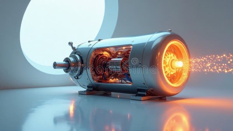 Futuristic Engine Design High-tech Metal Construction with Internal ...