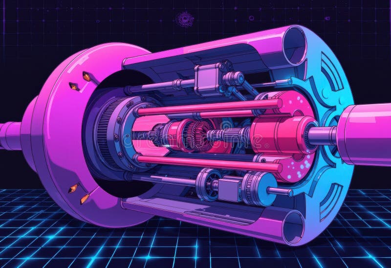Futuristic Engine Design Showcasing Intricate Mechanical Components Stock Image - Image of ...