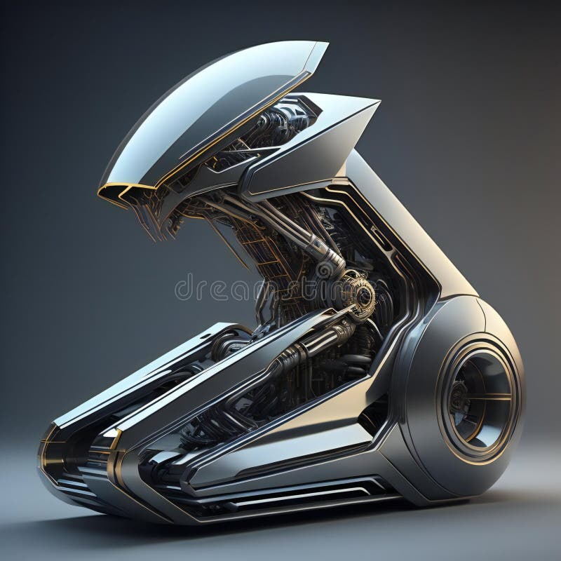 Futuristic Engine on a Gray Background. Generative Ai Stock ...