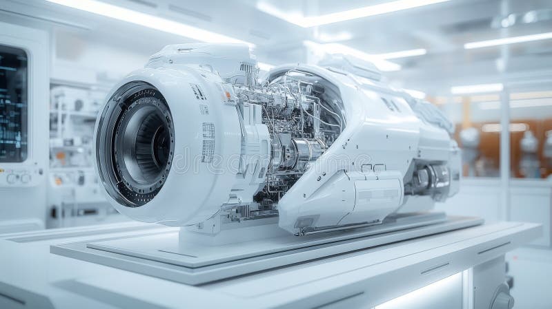 Futuristic Engine Prototype Displayed Advanced Laboratory Environment ...