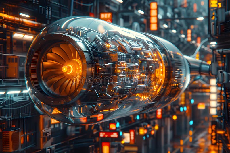 Futuristic Engine Technology in a Sci-Fi Digital Concept Art for ...