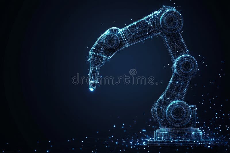 A Futuristic Engineering Concept Featuring an Industrial Robotic Arm ...