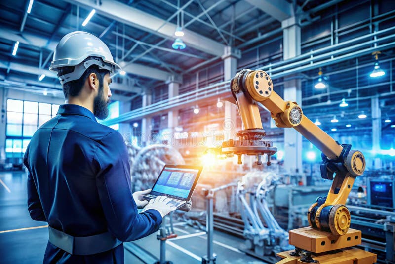 Industry 4.0: Engineering Automation and Robotics Concept Stock ...