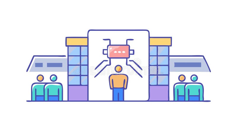 Futuristic Entry Point. Modern Building Access and Smart Architecture ...