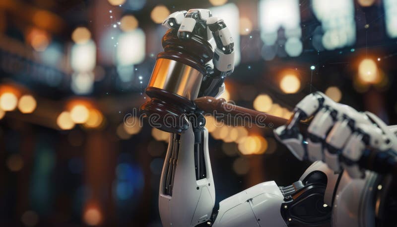 In a Futuristic Environment, a Cyborg Hand is Seen Holding a ...