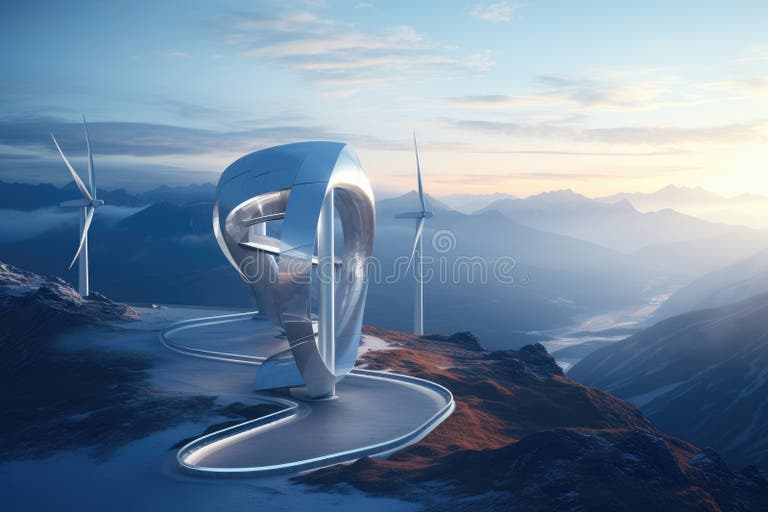 Futuristic Environmentally Friendly Power Plant of the Future Stock ...