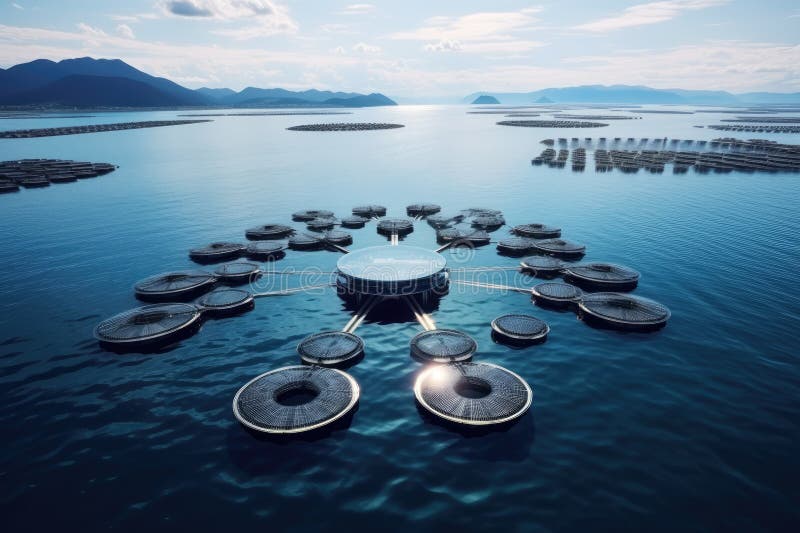 Futuristic Power Plant of the Future in the Ocean, Water Energy Stock ...