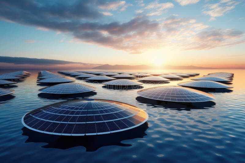 Futuristic Power Plant of the Future in the Ocean, Water Energy Stock ...