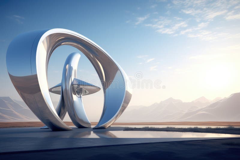 Futuristic Environmentally Friendly Power Plant of the Future Stock ...