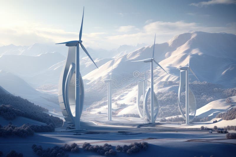 Futuristic Environmentally Friendly Power Plant of the Future Stock ...