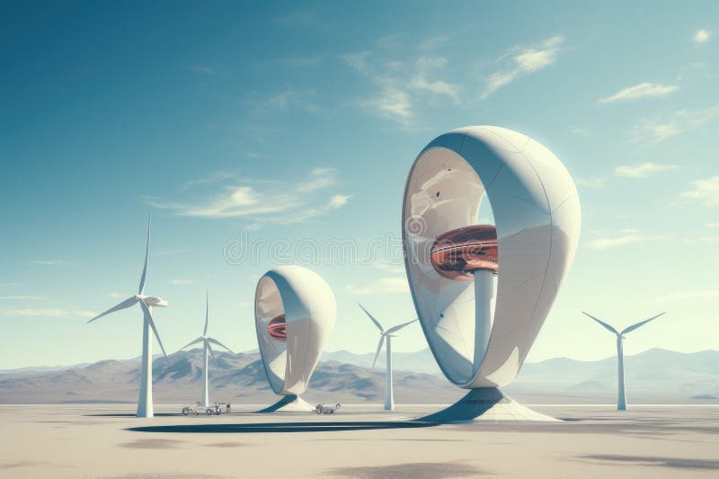 Futuristic Environmentally Friendly Power Plant of the Future Stock ...