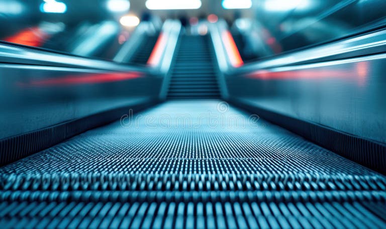 A Futuristic Escalator with a Rhythmic Pattern Offers a Dynamic ...