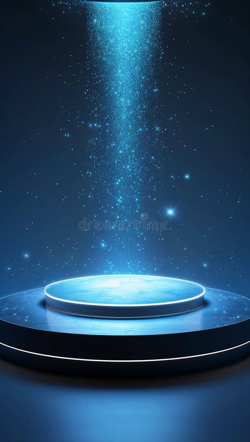 Futuristic Ethereal Design with Glowing Floating Circular Platform ...