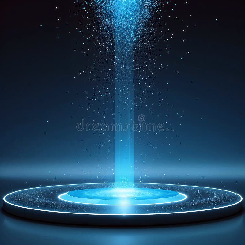 Futuristic Ethereal Design with Glowing Floating Circular Platform ...
