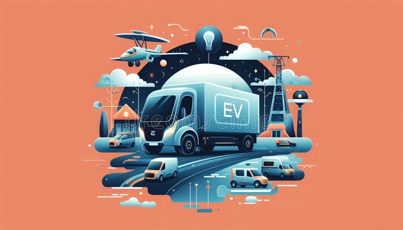 Futuristic EV Car in a Sci-Fi World with Digital Connections Stock ...