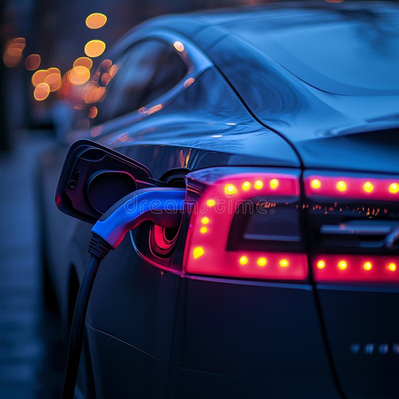 Futuristic EV Charging Technology Close-up in Minimalist Transport ...
