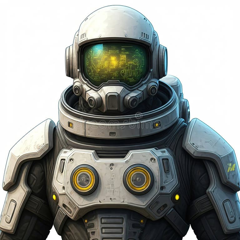 Futuristic EVA Space Suit stock illustration. Illustration of warfare ...