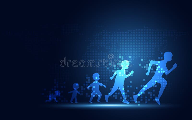 Digital Transformation Abstract Running People with Speed Increasing ... Digital Transformation Abstract Running People with Speed Increasing ...