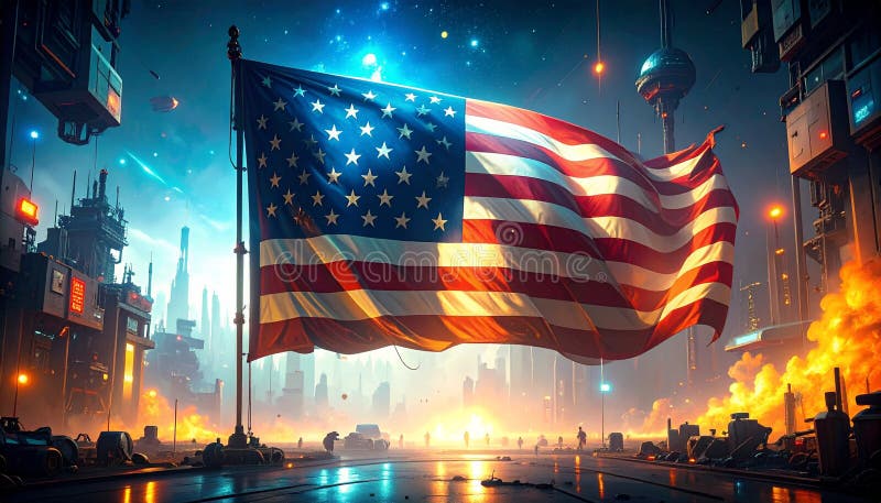 Rusty American Flag Made from State License Plate. Independence Day ...